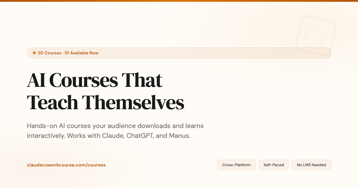 AI Courses That Teach Themselves – Free Claude Cowork Course